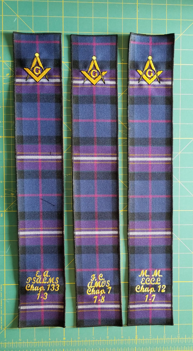 Masonic Tartan Lodge Bible Book Marks - With Bible Verses – Masonic ...